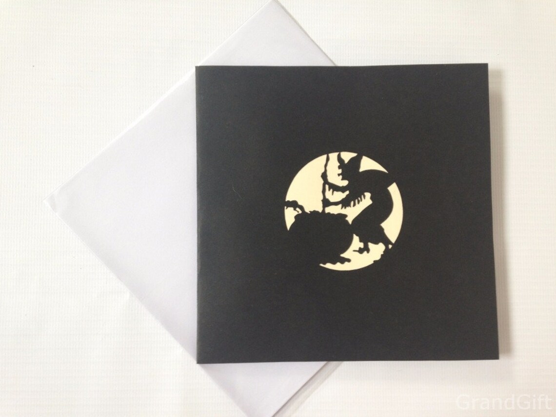 Halloween Witch Pop up Kirigiami 3D Cards Handmade Uniqe - Etsy