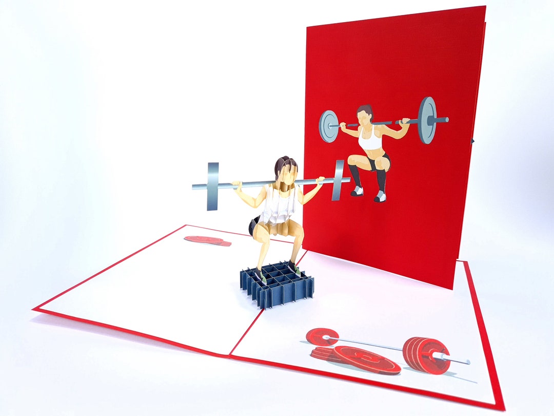 Crossfit Lifting Gym Sport Pop up Kirigiami 3D Cards Handmade Uniqe ...
