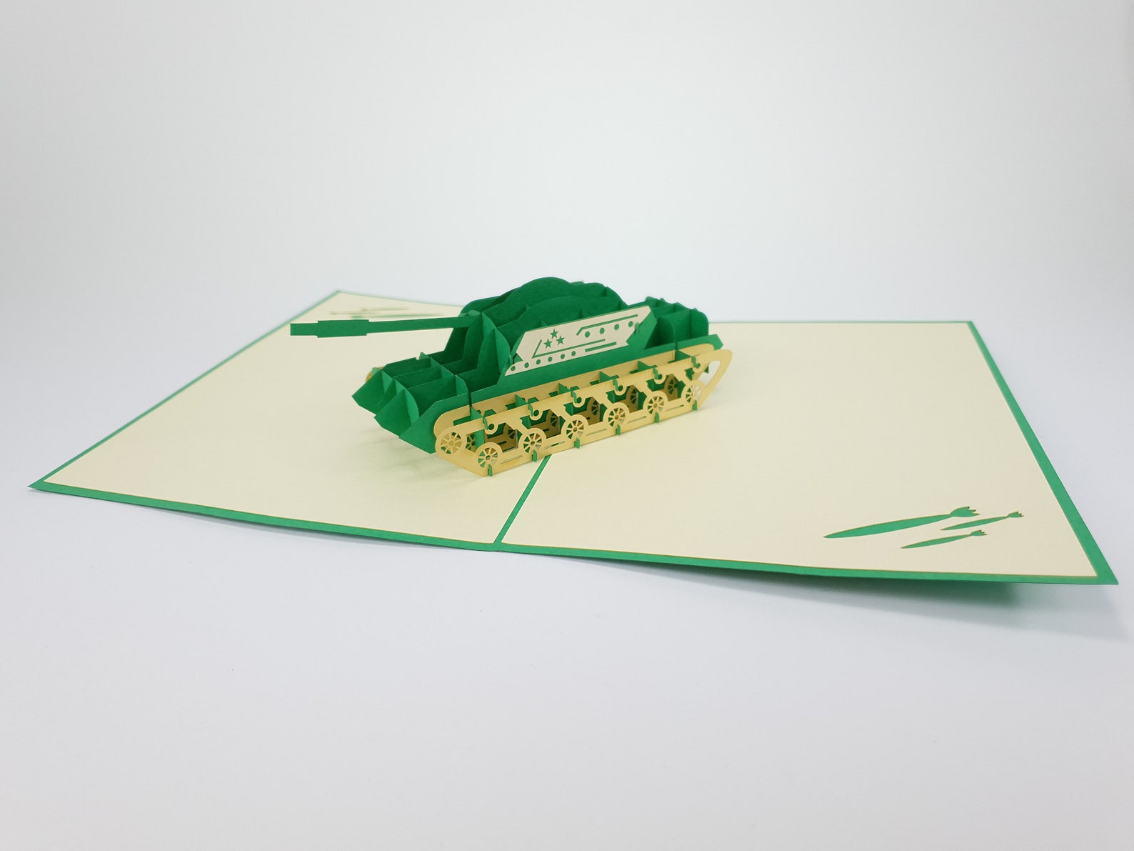 Tank Pop up Kirigiami 3D Cards Handmade Uniqe Birthday - Etsy