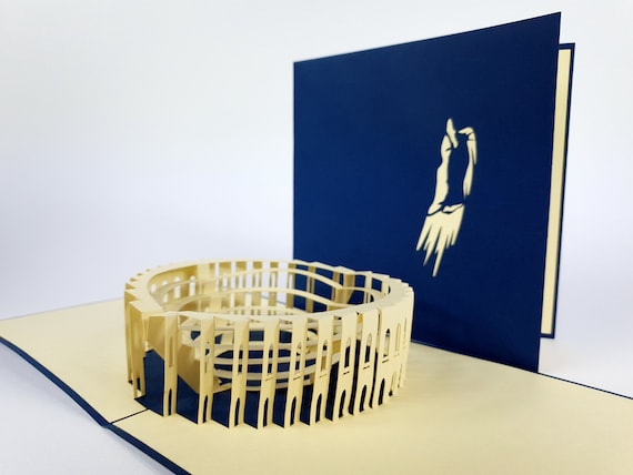Colosseum Pop Up Kirigiami 3D Cards Handmade uniqe Birthday | Etsy