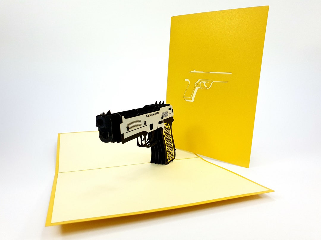 Gun Police FBI Father Pop up Kirigiami 3D Cards Handmade Uniqe Birthday ...