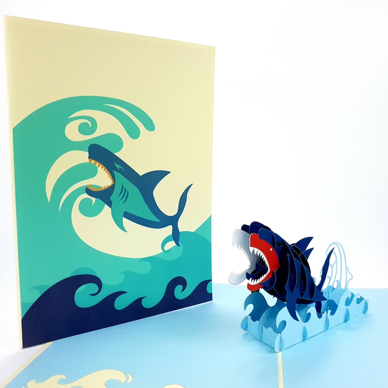 Shark Pop up Card - Etsy