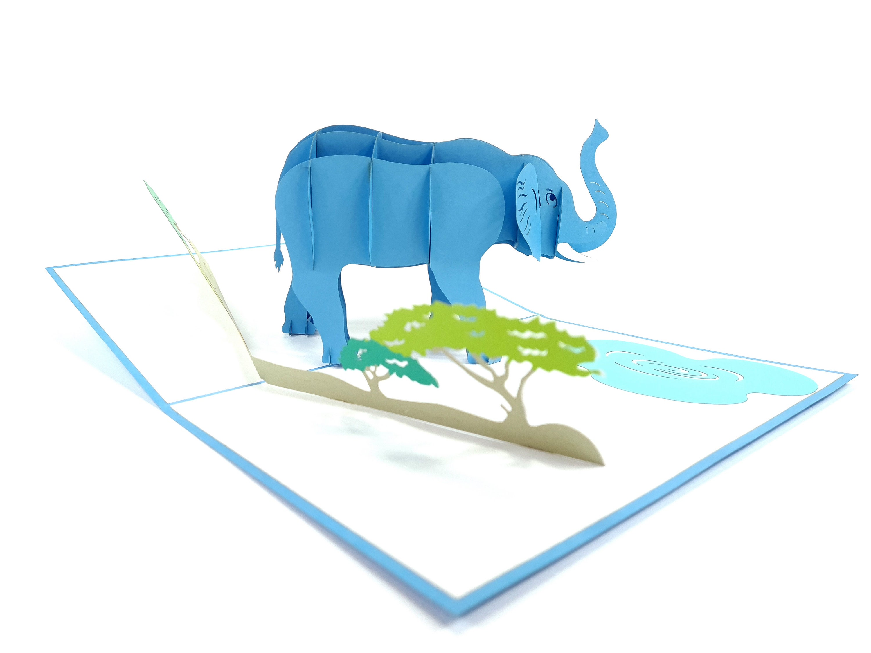 Elephant Pop up Kirigiami 3D Cards Handmade Uniqe Birthday | Etsy