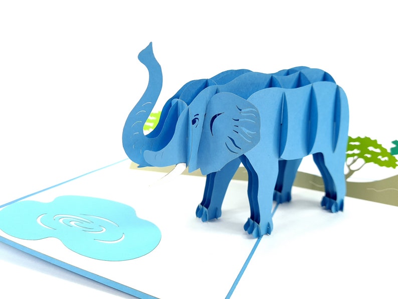 Elephant Pop up Kirigiami 3D Cards Handmade Uniqe Birthday, Wedding ...