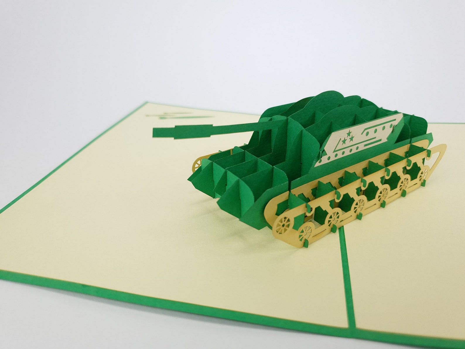 Tank Pop up Kirigiami 3D Cards Handmade Uniqe Birthday - Etsy