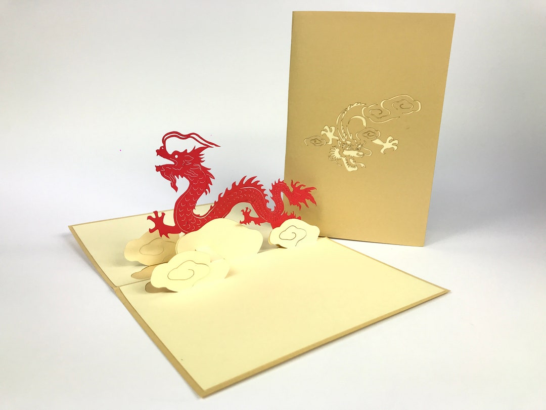 Flying Dragon Pop up Kirigiami 3D Cards Handmade Uniqe Birthday ...