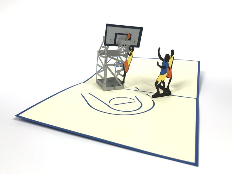Basketball Pop up Kirigiami 3D Cards Handmade Uniqe Birthday | Etsy