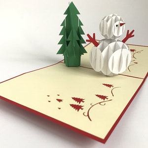 Christmas Tree Snowman Gift Present Pop up Kirigiami 3D Cards Handmade ...
