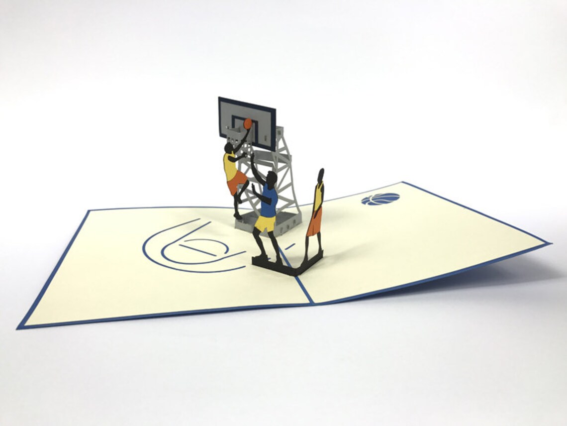 Basketball Pop up Kirigiami 3D Cards Handmade Uniqe Birthday - Etsy