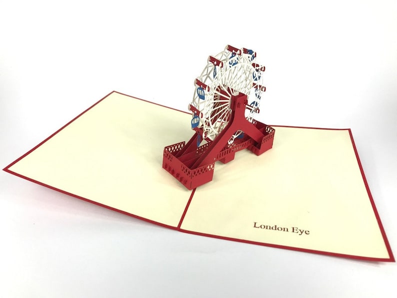 London Eye Pop up Kirigiami 3D Cards Handmade Uniqe Birthday, Wedding ...