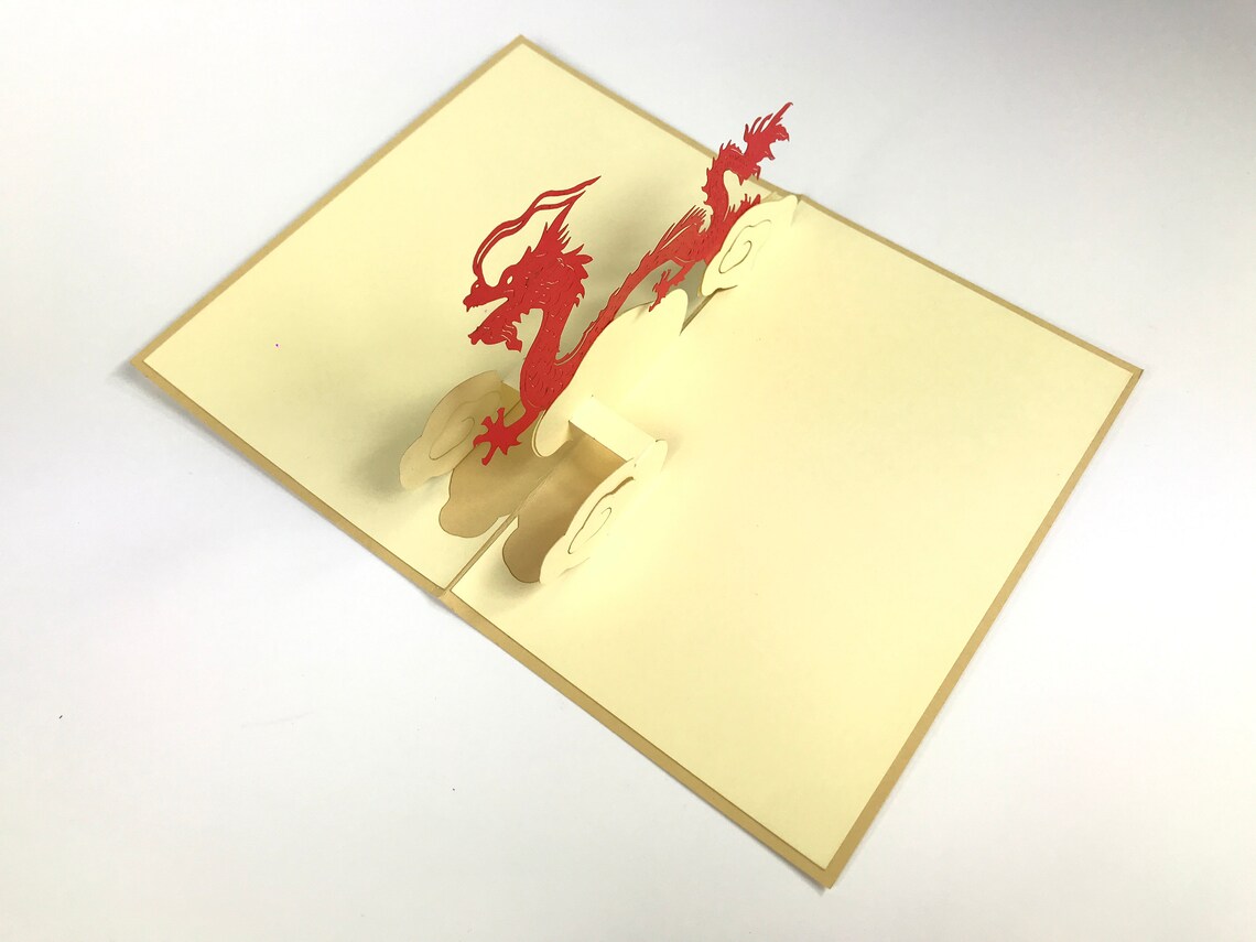 Flying Dragon Pop up Kirigiami 3D Cards Handmade Uniqe Birthday ...