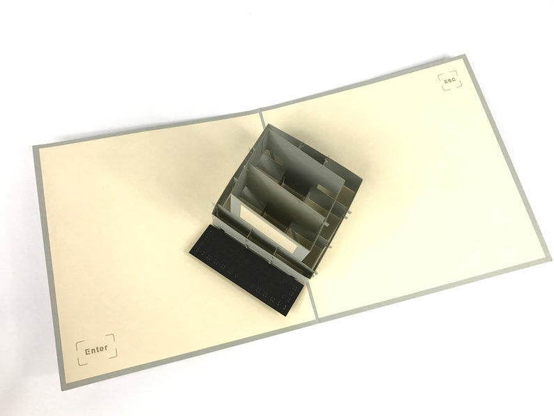 Computer PC Pop up Kirigiami 3D Cards Handmade Uniqe Birthday - Etsy