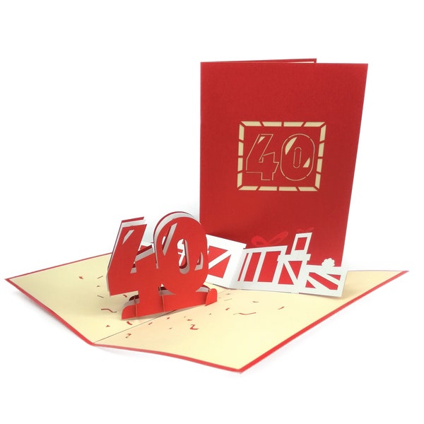 Pop Up 40th Anniversary Cards Etsy