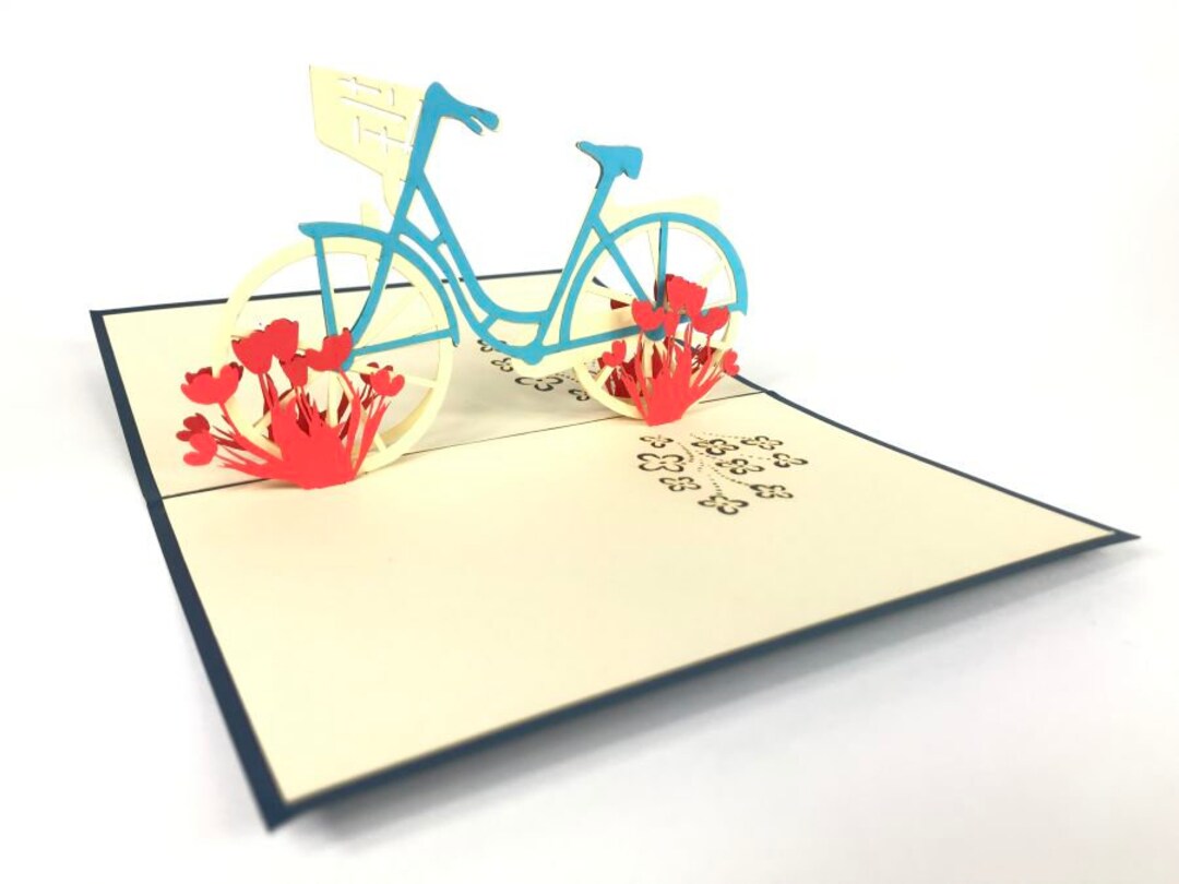 Amsterdam Tulip Bike Pop up Kirigiami 3D Cards Handmade Uniqe Birthday ...