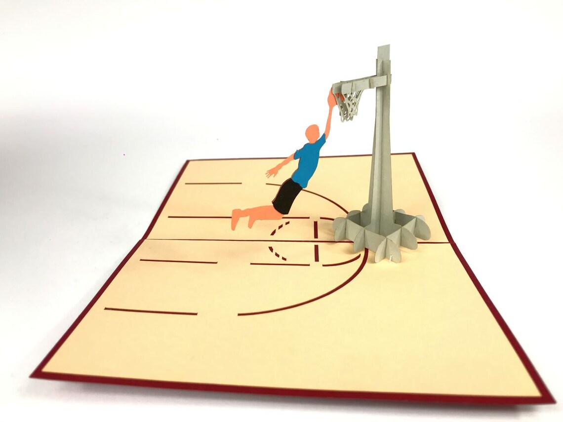 Basketball Pop up Kirigiami 3D Cards Handmade Uniqe Birthday - Etsy