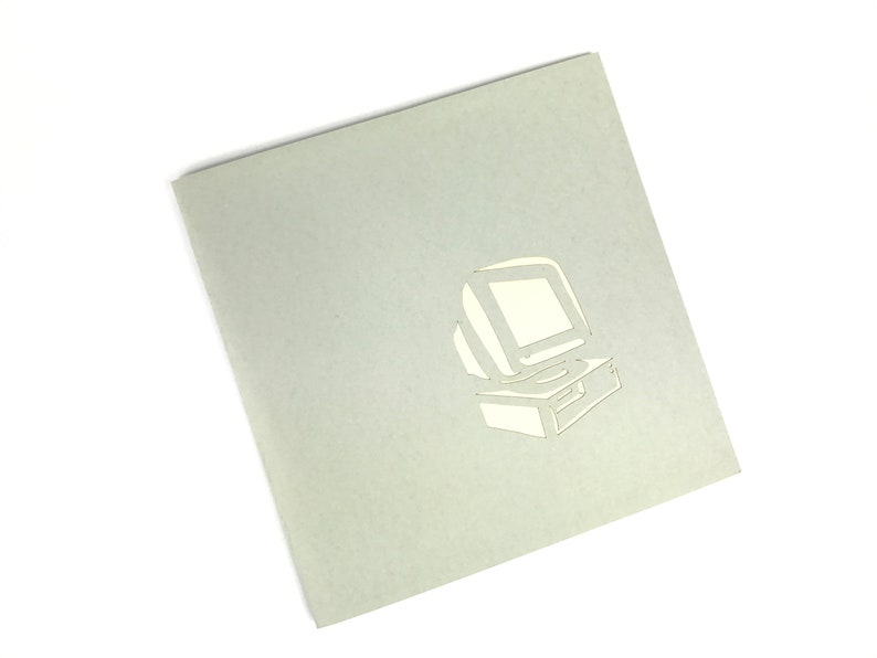 Computer PC Pop up Kirigiami 3D Cards Handmade Uniqe Birthday - Etsy