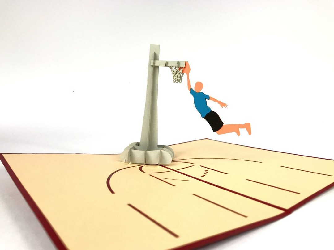 Basketball Pop up Kirigiami 3D Cards Handmade Uniqe Birthday, Wedding ...