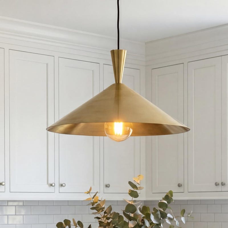 Brass Cone Shade Pendant - Etsy