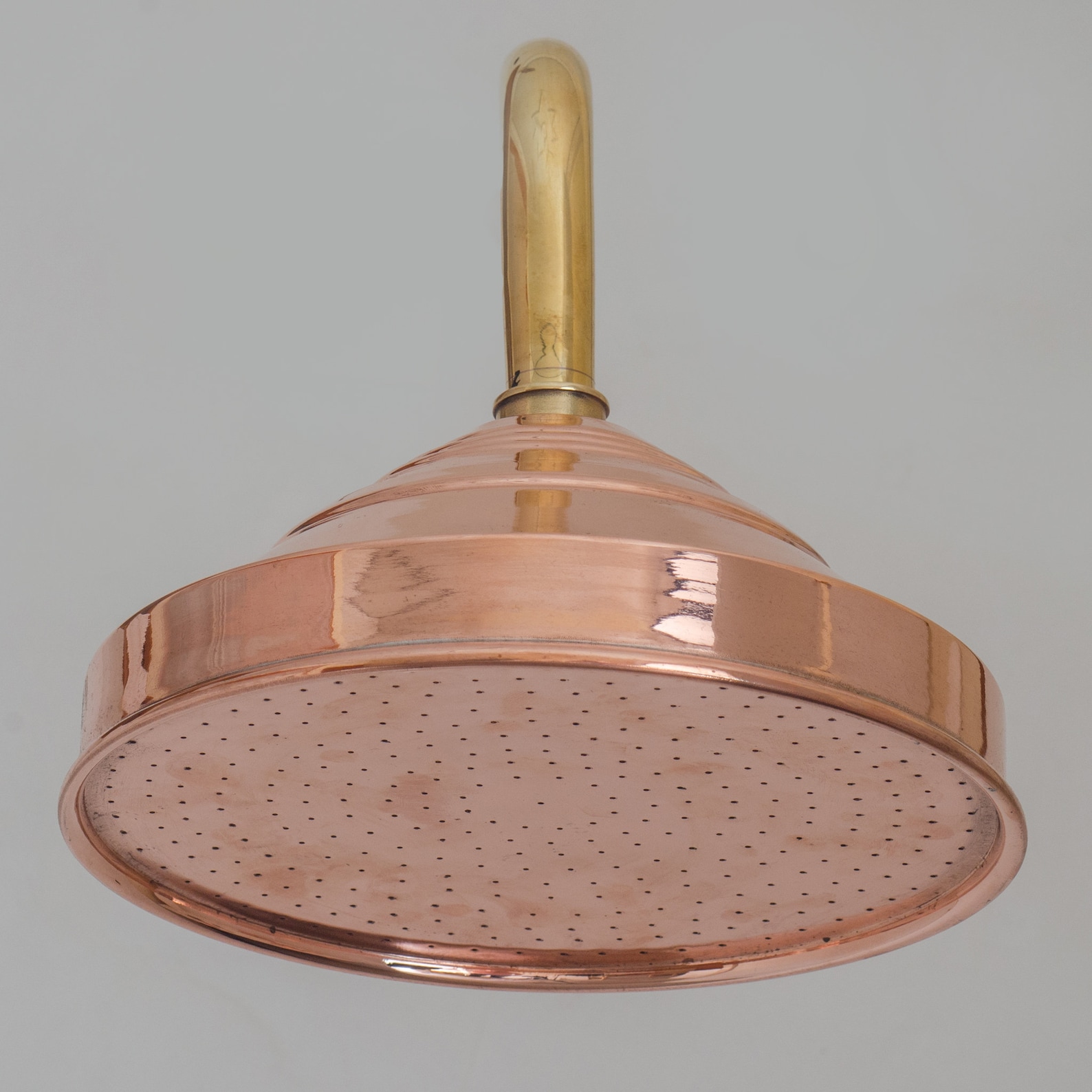 Unlacquered Solid Copper Rain Shower Head, Large Round Handcrafted ...