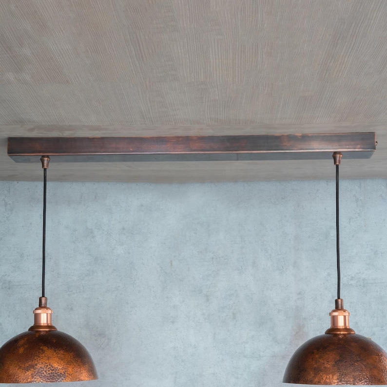 Oxidized Copper Ceiling Pendant Set, Copper Lampshade, Copper Ceiling ...