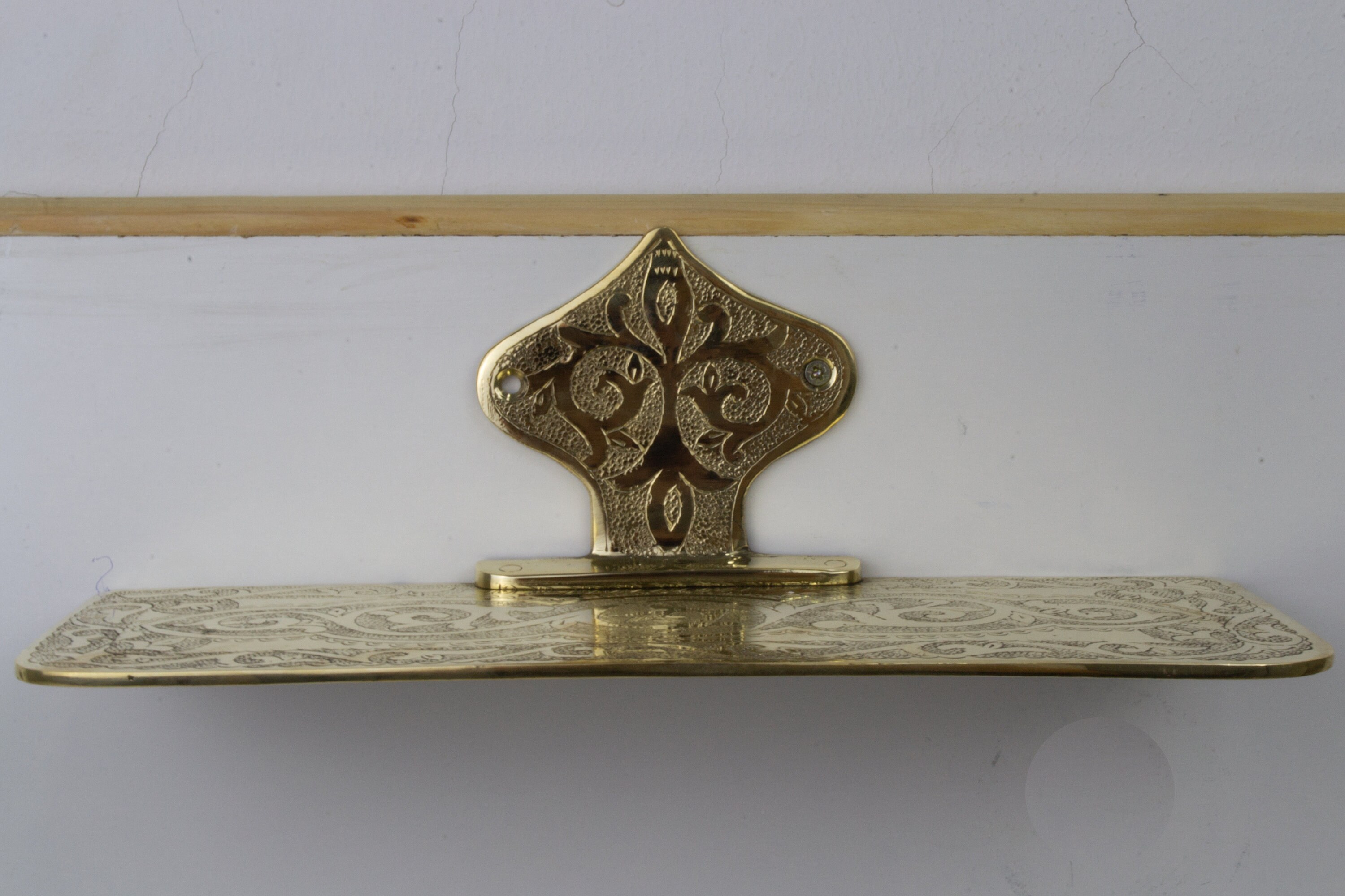 Engraved Solid Brass Wall Shelf for Kitchen Bath or Entryway | Etsy