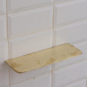 Solid Brass Floating Shelf, Bathroom Shelf Brass, Wall Mount Shower ...