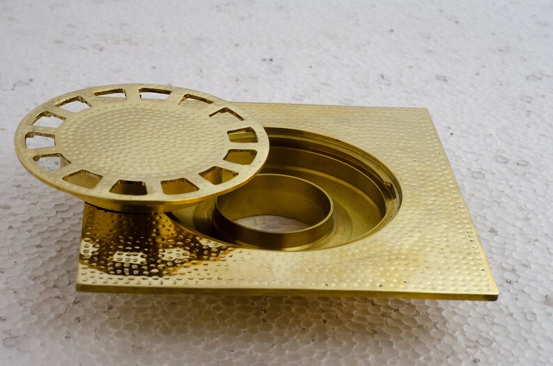 Solid Brass Floor Drain Hammered Square Shower Drain Cover - Etsy