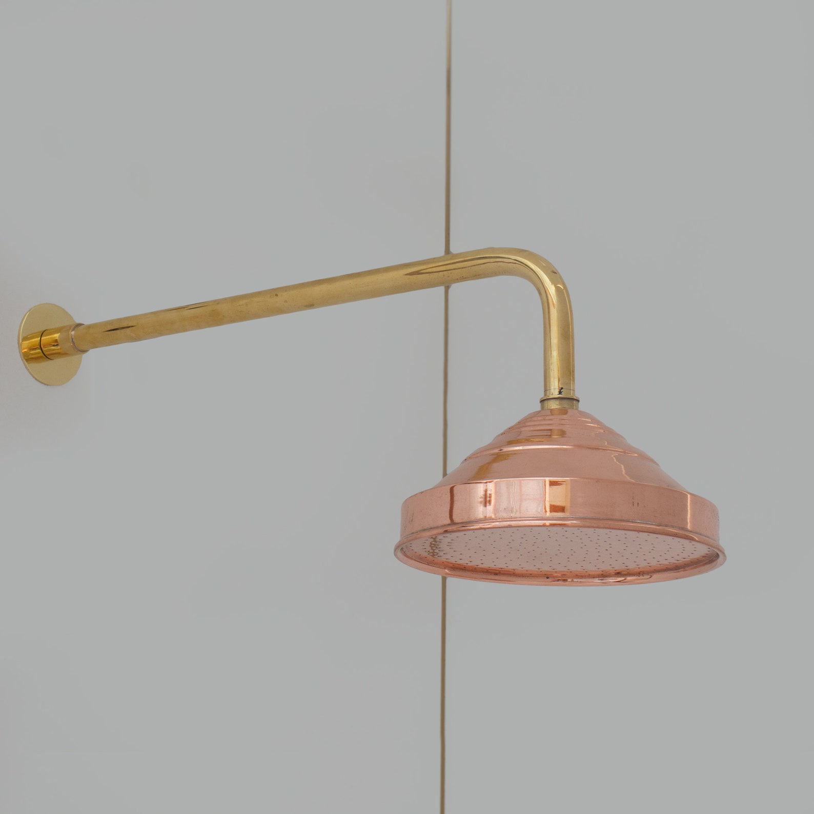 Unlacquered Solid Copper Rain Shower Head, Large Round Handcrafted ...