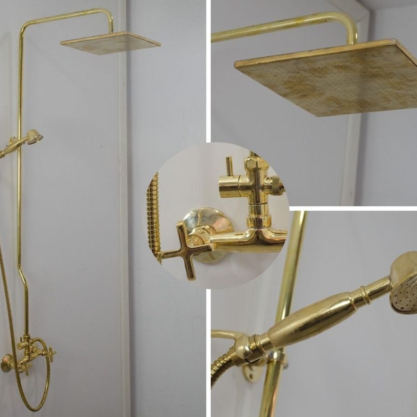 Antique Brass Shower Fixtures Etsy