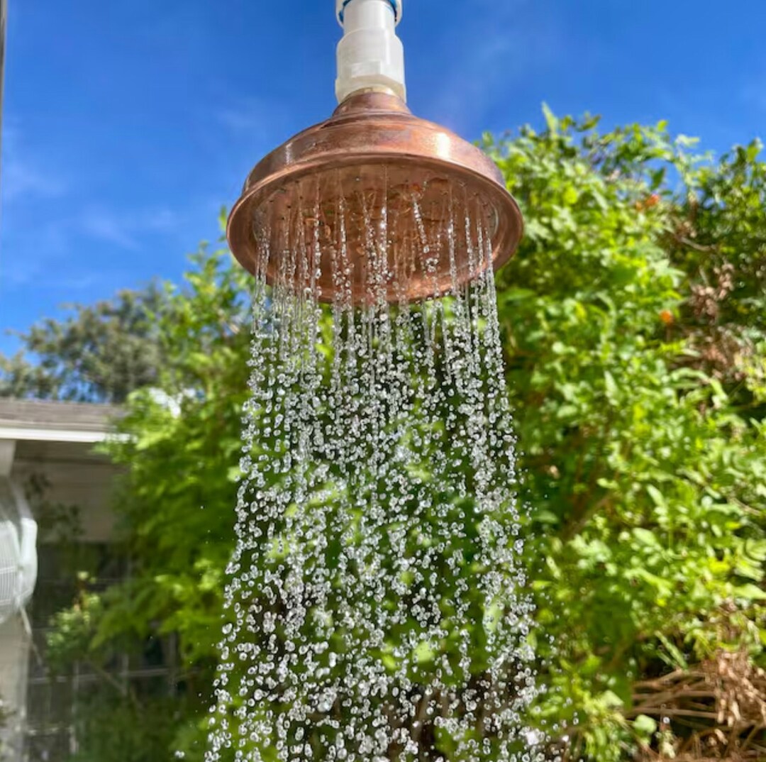Unlacquered Solid Copper Rain Shower Head, Moroccan Handcrafted Vintage ...