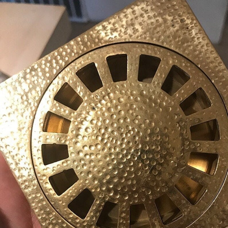 Solid Brass Floor Drain Hammered Square Shower Drain Cover - Etsy