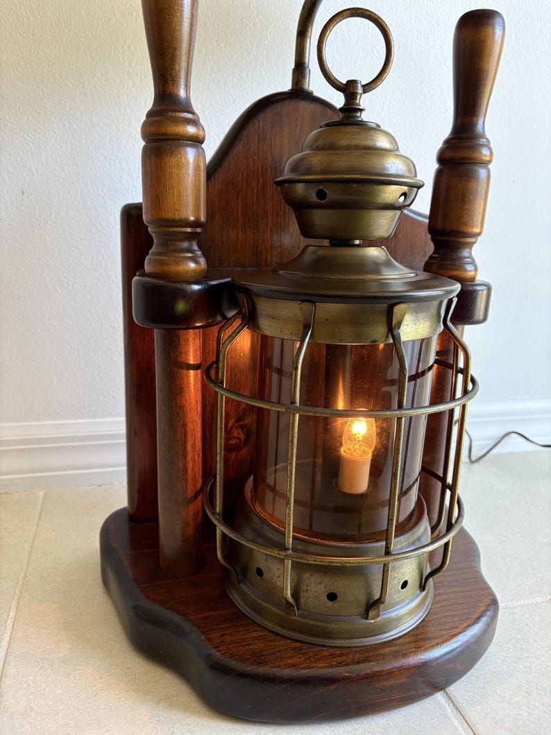 Vintage Large Nautical Steampunk Ship Lantern Tabletop Lamp - Etsy Canada