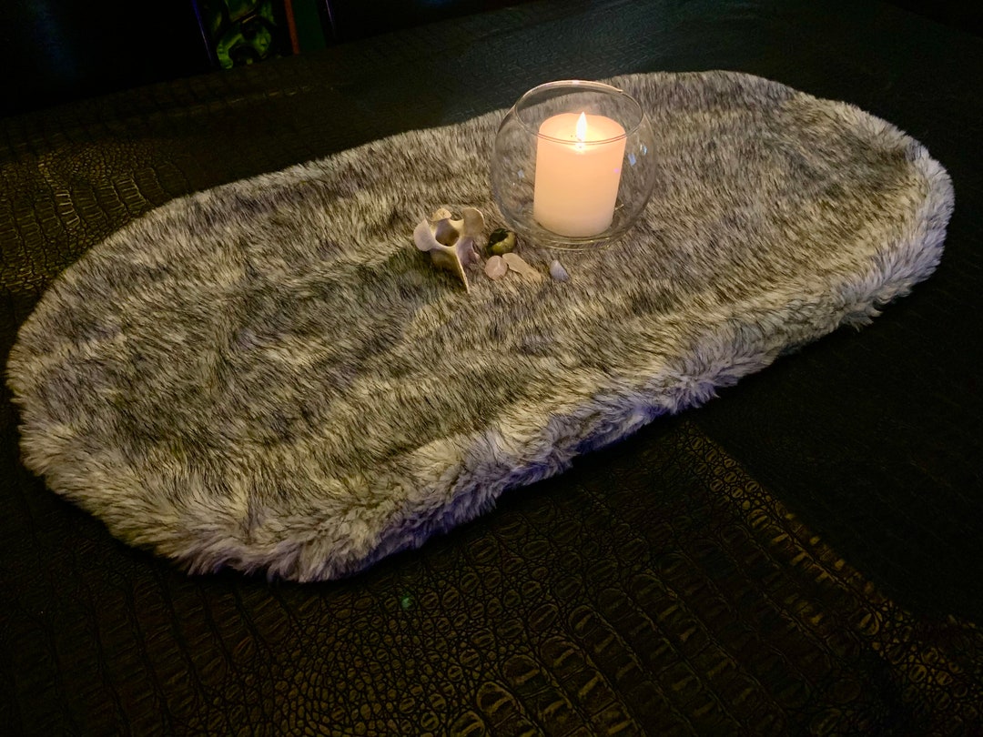 Altar Cloth Handmade, Wolf Pelt Table Runner Grey Wolf , Pagan Decor ...