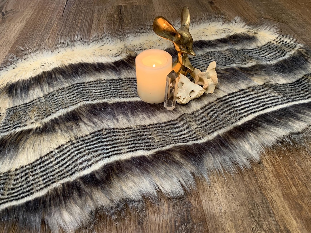 Altar Cloth Handmade, Wolf Pelt Table Runner , Pagan Decor , Vegan Pelt ...