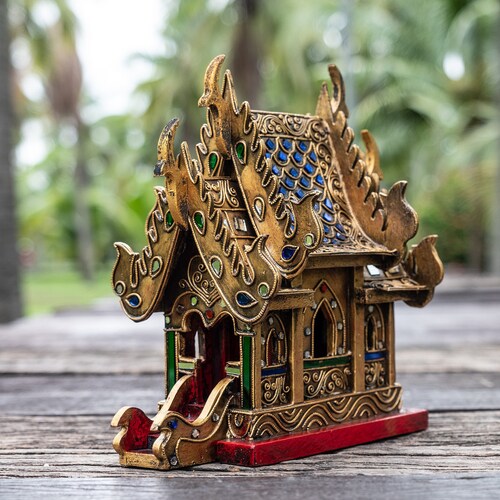 Medium Thai Teak Wood Wooden Spirit House Handmade Altar - Etsy