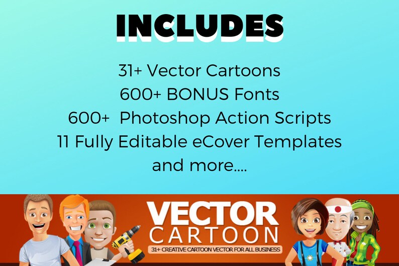 CARTOON Bundle 2017 1000 Unique Digital Assets & Cliparts for One Price ...