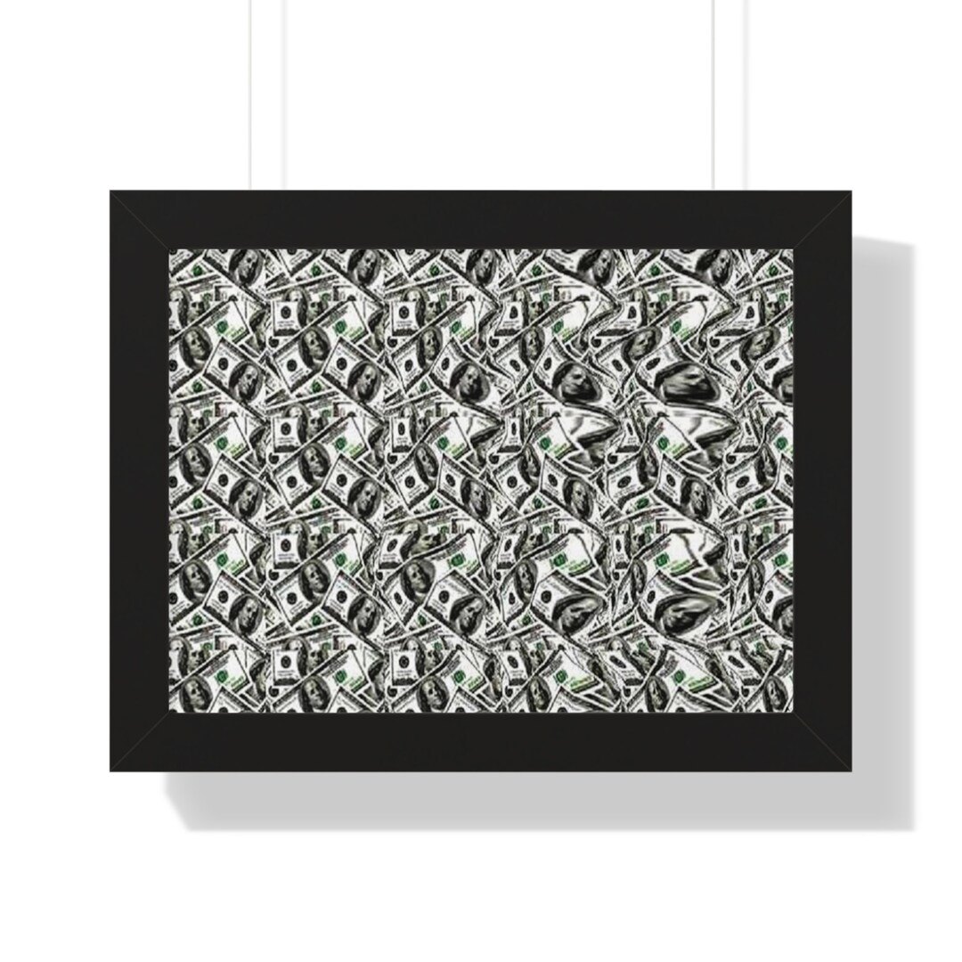 Money Money STEREOGRAM Hidden 3D Poster With FRAME, MATTE Finish in ...