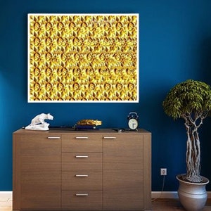 GOLDEN STAR STEREOGRAM, Secret Message Wall Art Canvas Print, Poster ...