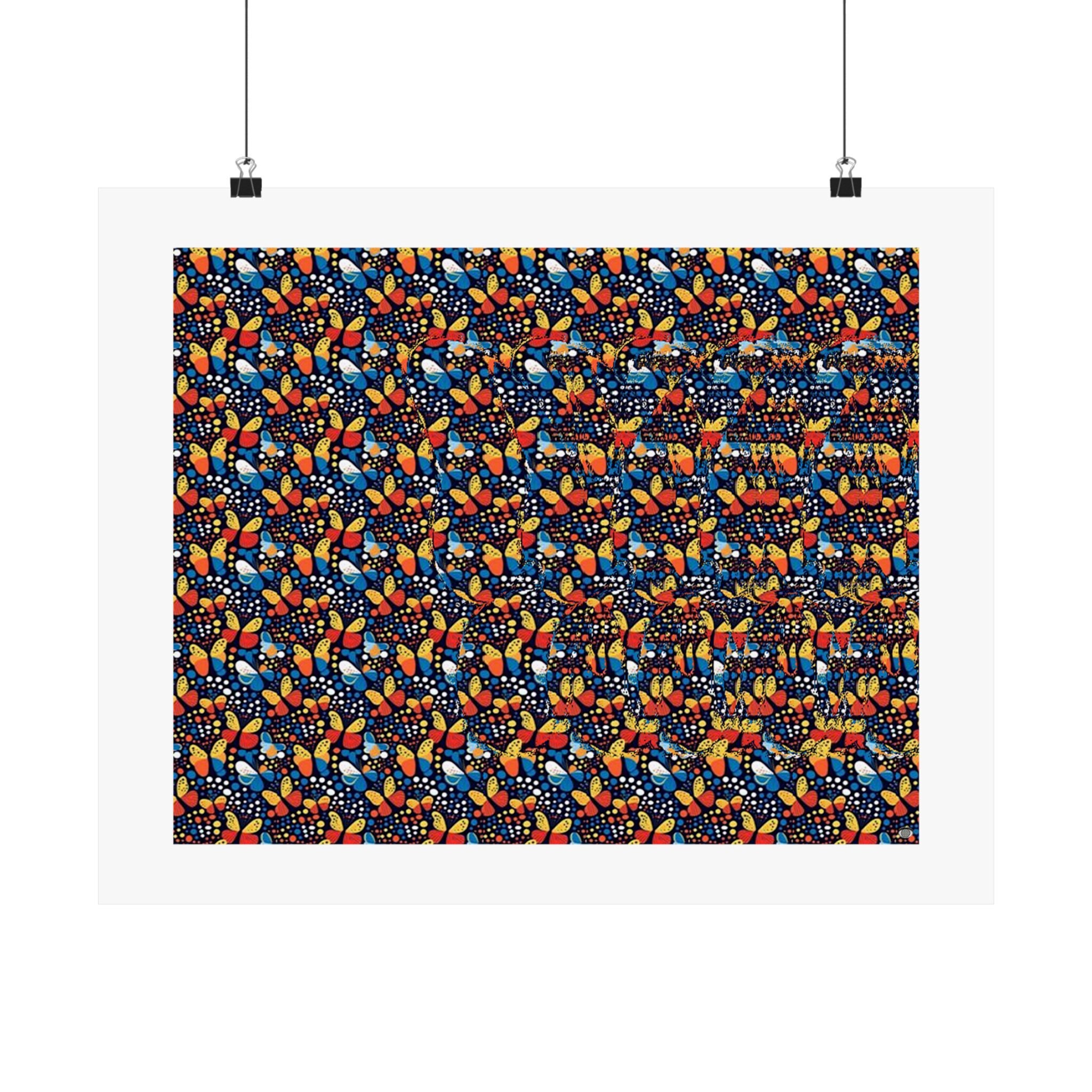 Butterfly Stereogram Unframed Poster: Optical Illusion Hidden Image Art ...