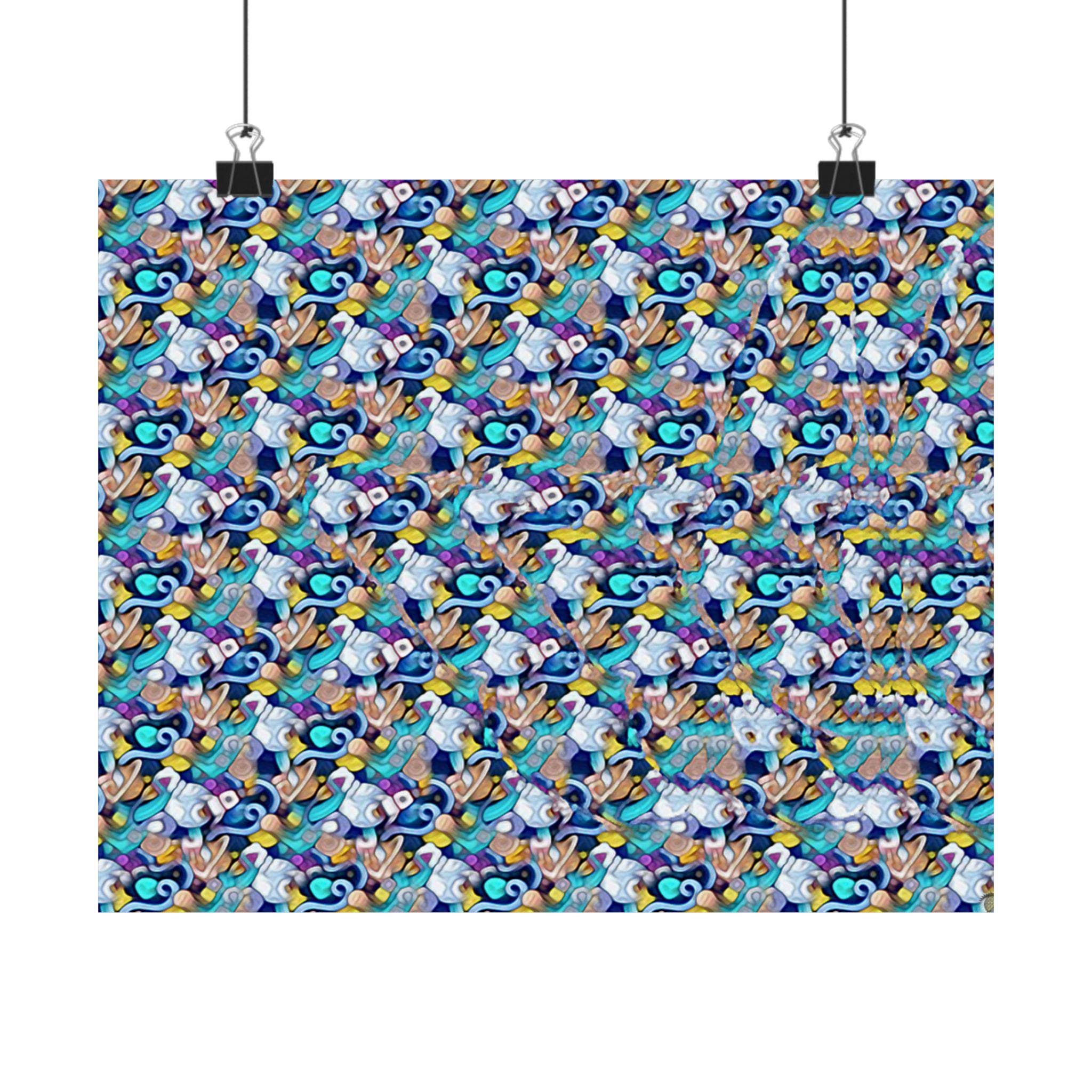 BLUE BUTTERFLY STEREOGRAM Poster, Unframed 11x9, 14x11, 18x14, 20x16 ...