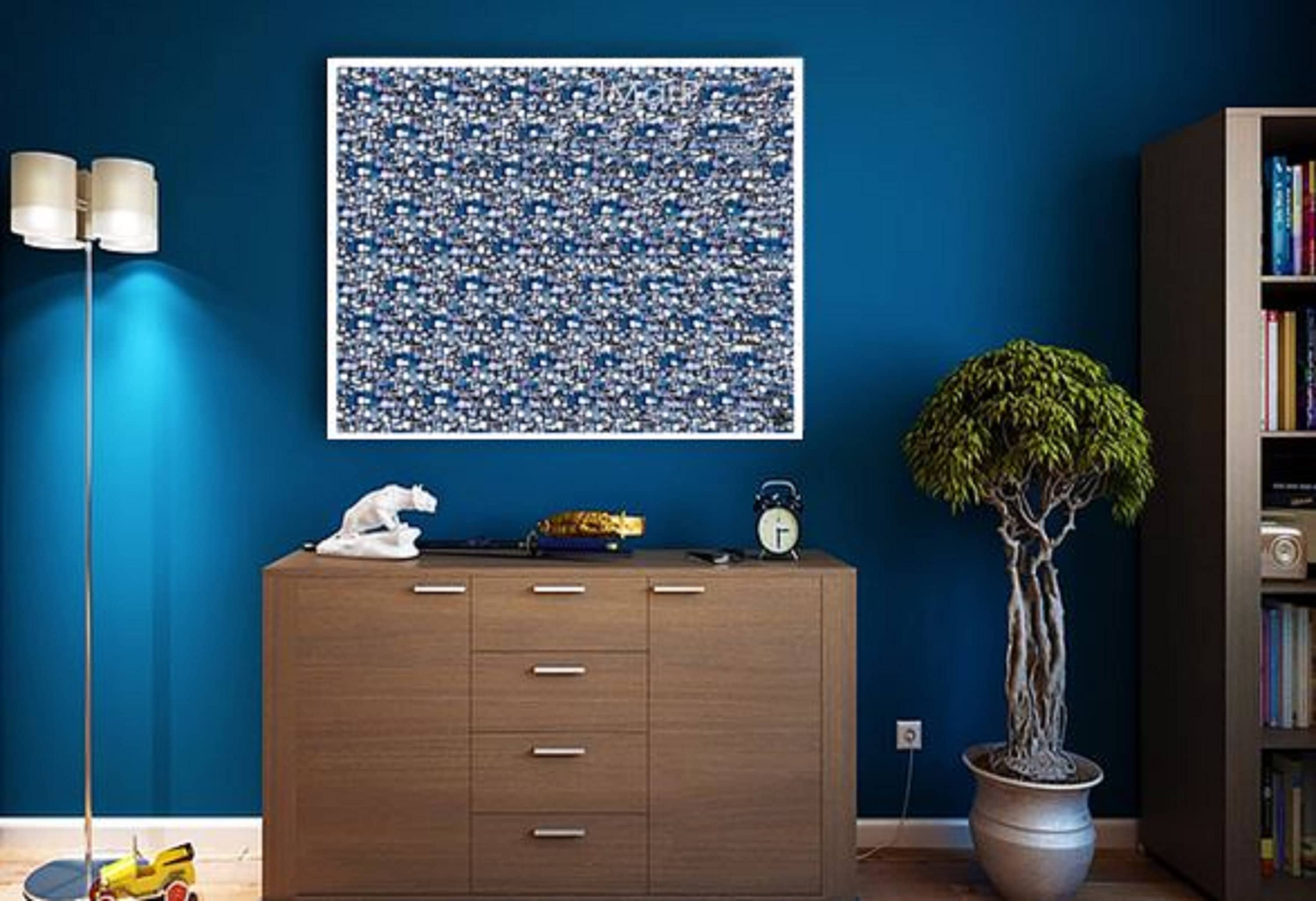 LEFT SWIRL STEREOGRAM Secret Message Wall Art Canvas Print - Etsy