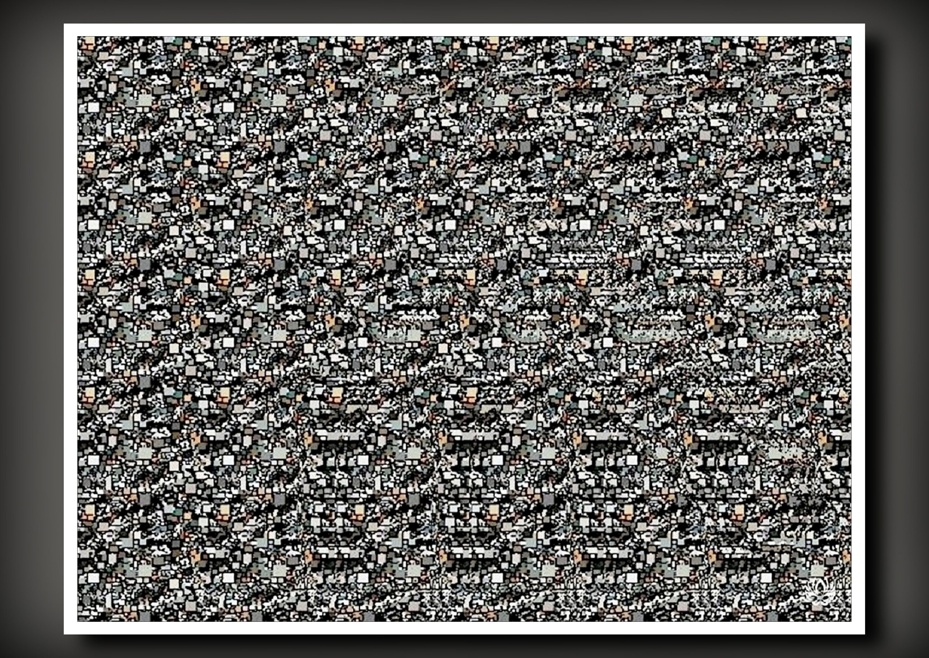 STEREOGRAM POSTCARDS Set 5, Hidden 3D Geometric, Guitar, and Hammer ...