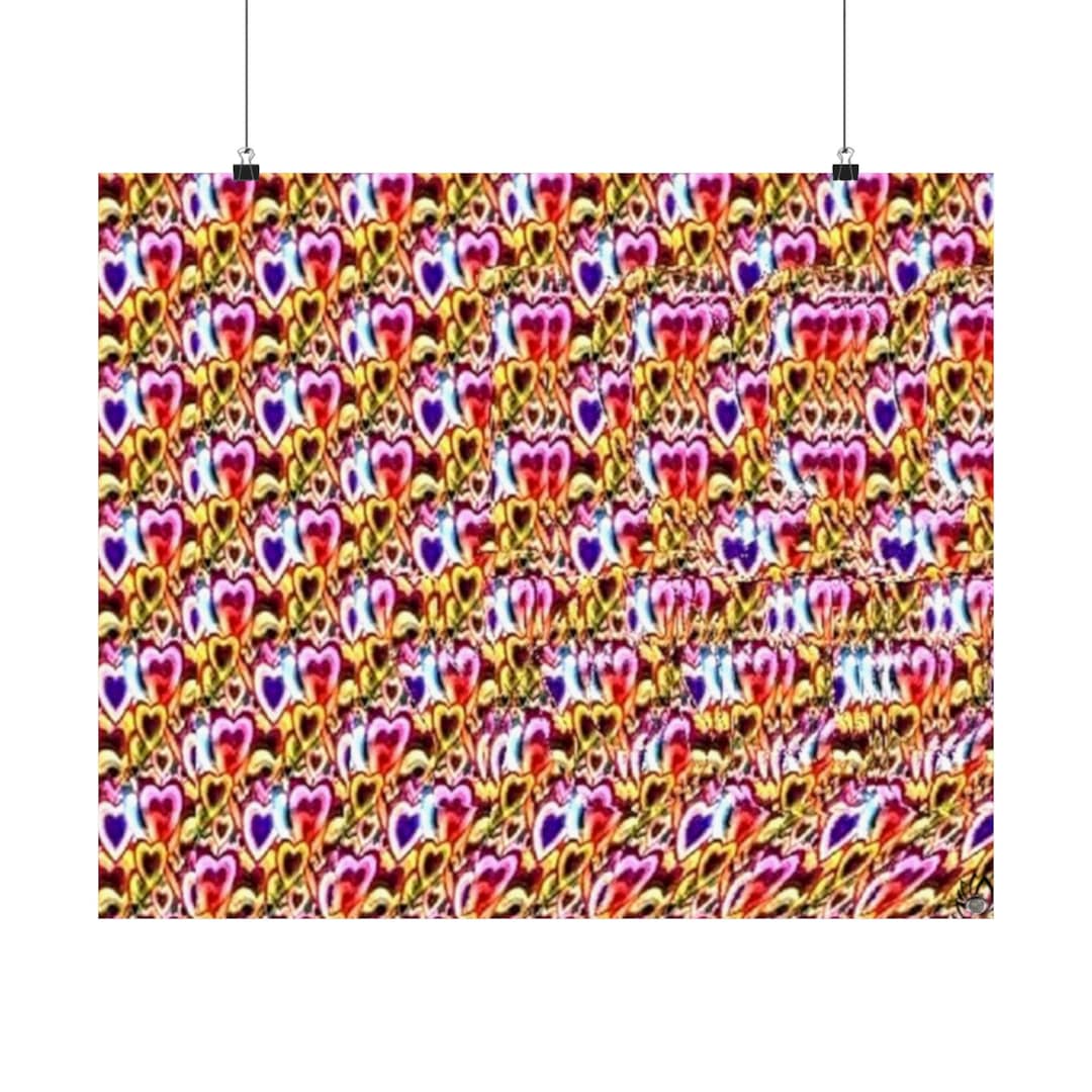 I HEART You STEREOGRAM POSTER, Unframed 11x9, 14x11, 18x14, 20x16 ...