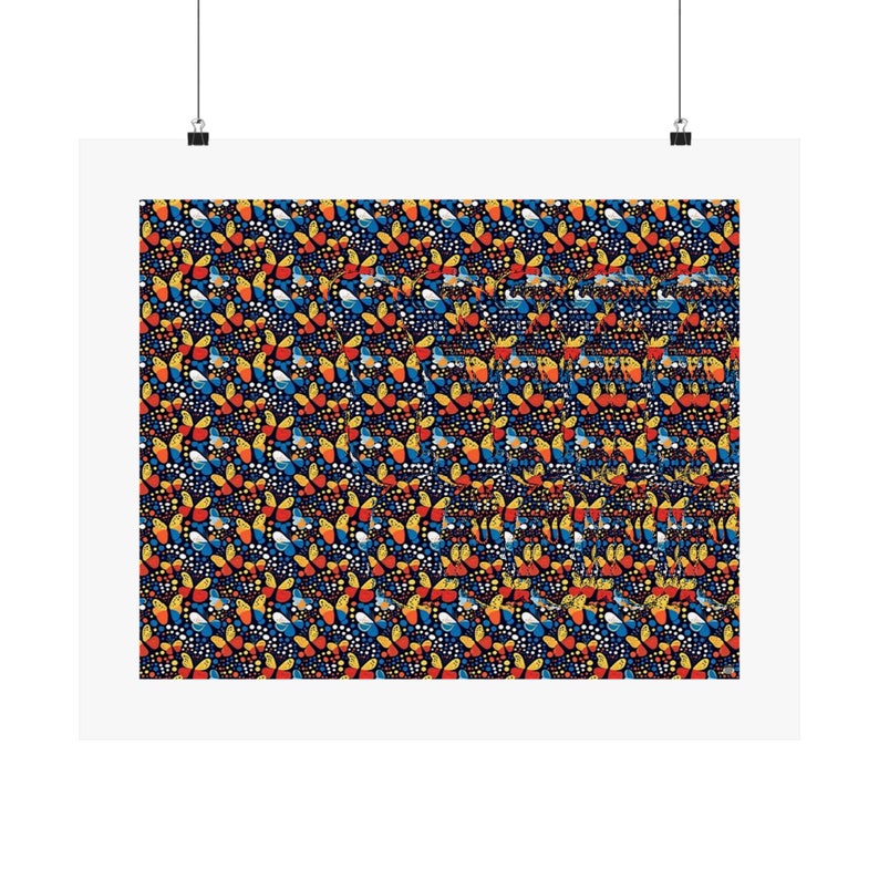 Butterfly Stereogram Unframed Poster: Optical Illusion Hidden Image Art ...