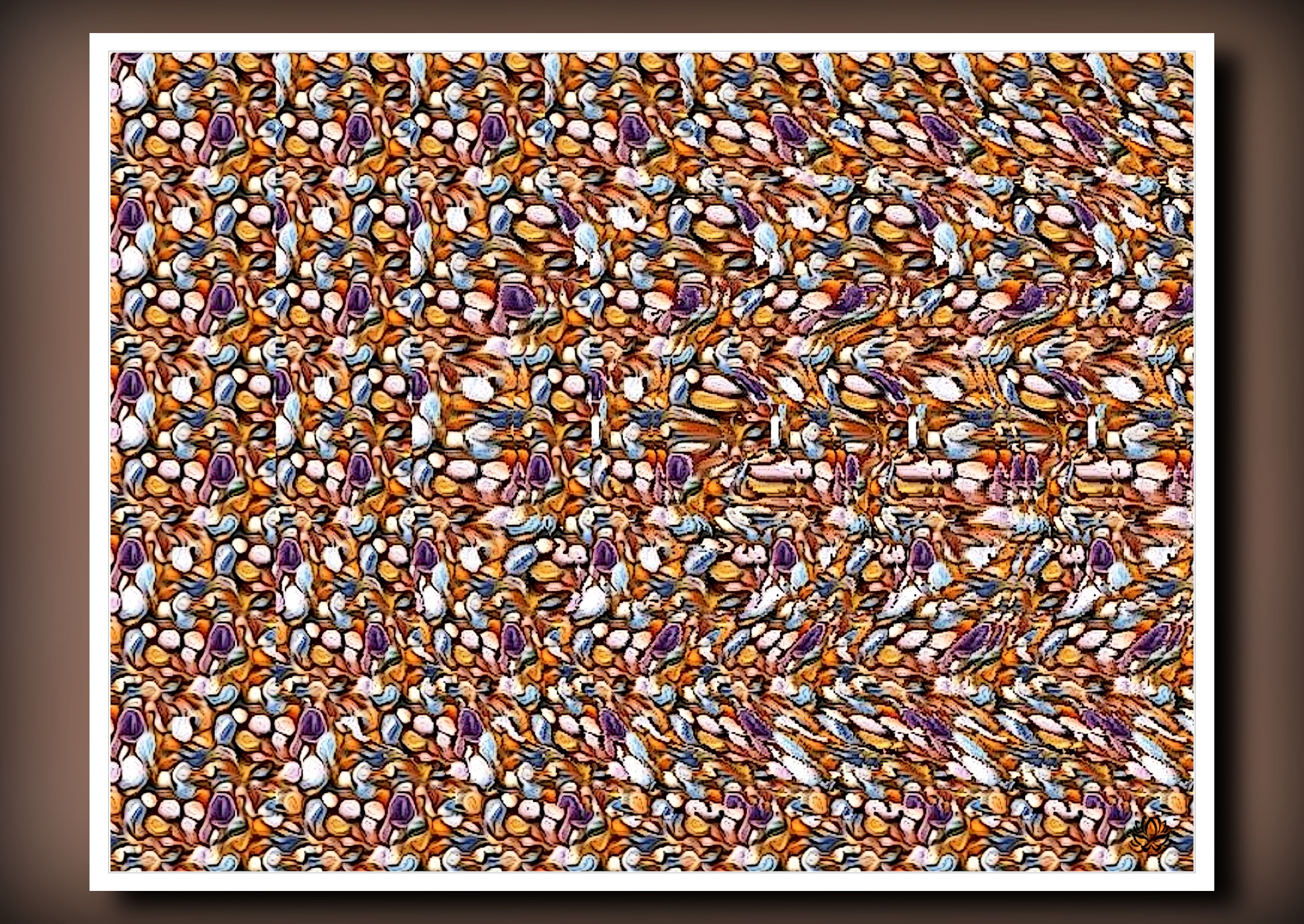 STEREOGRAM POSTCARDS Set 2, Hidden 3D Donut, Bananas, and Purple Spiral ...