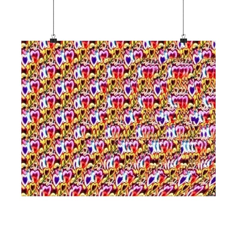 I HEART You STEREOGRAM POSTER, Unframed 11x9, 14x11, 18x14, 20x16 ...