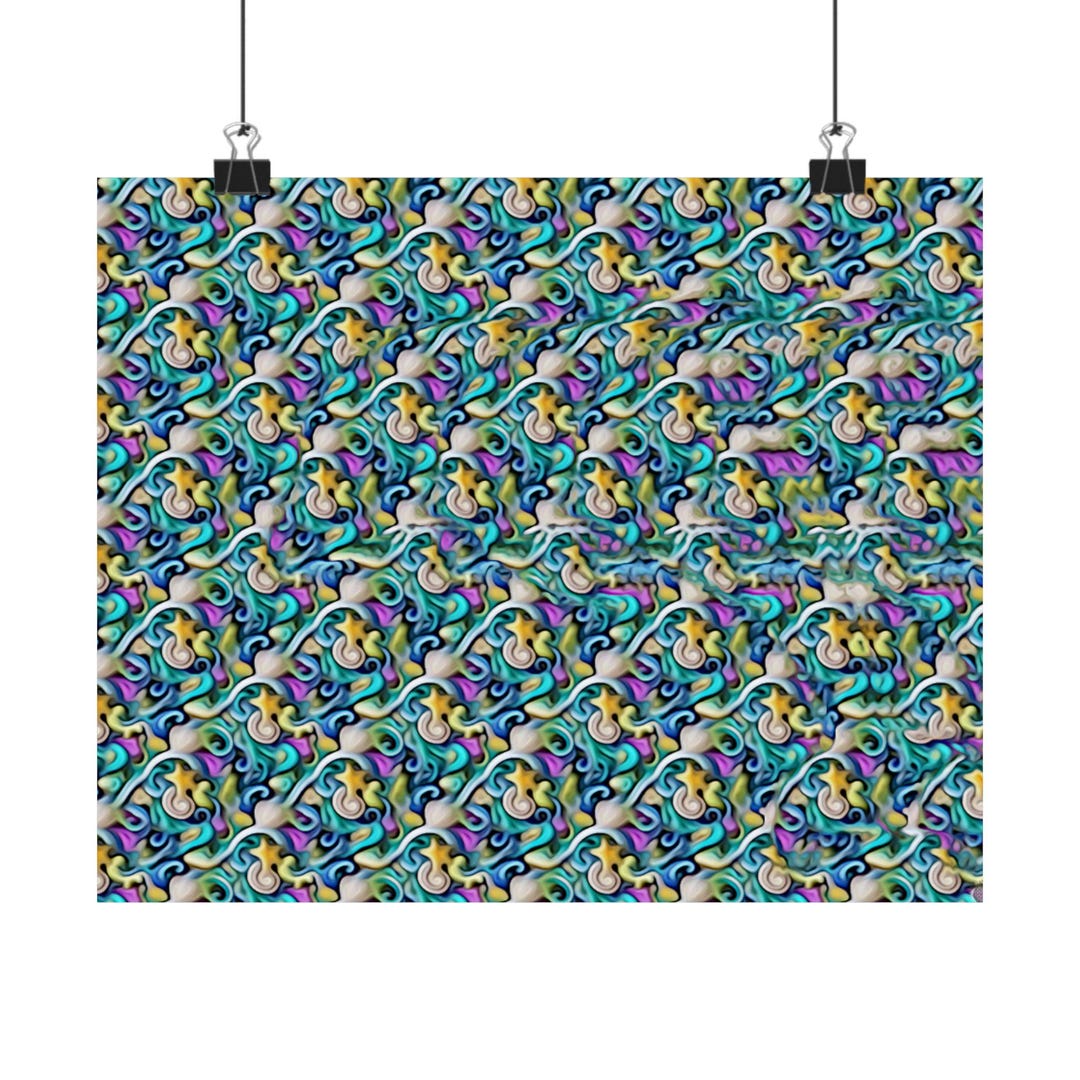 DOLPHIN 2 STEREOGRAM POSTER, Unframed 11x9, 14x11, 18x14, 20x16, 24x20 ...