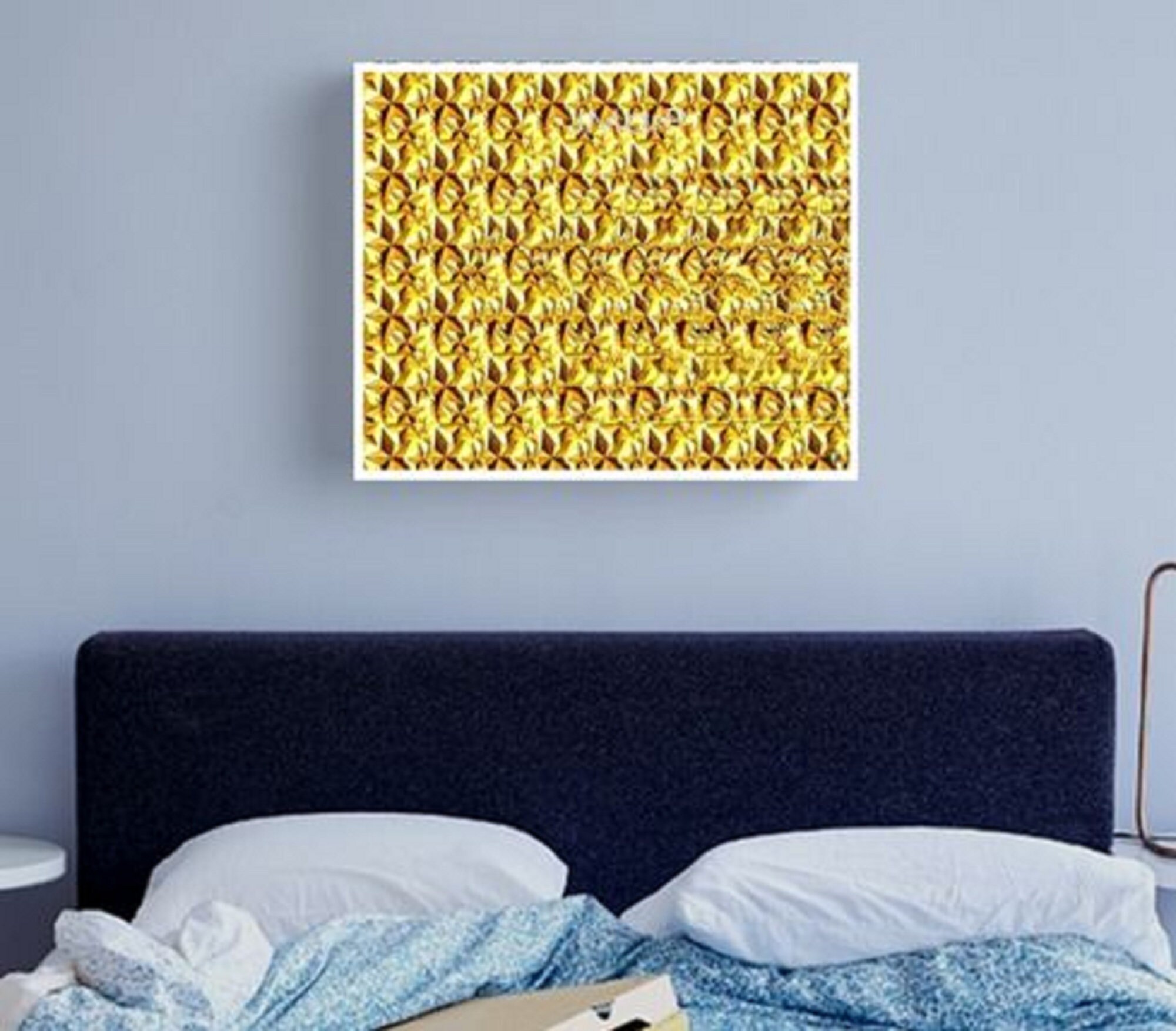 GOLDEN STAR STEREOGRAM, Secret Message Wall Art Canvas Print, Poster ...