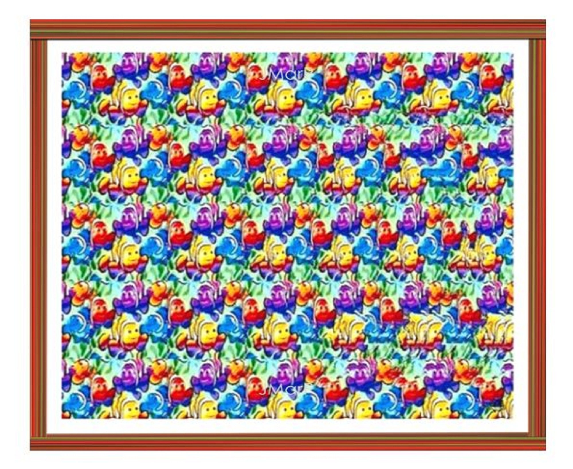 HAPPY FISH STEREOGRAM Secret Message Wall Art Canvas Print - Etsy