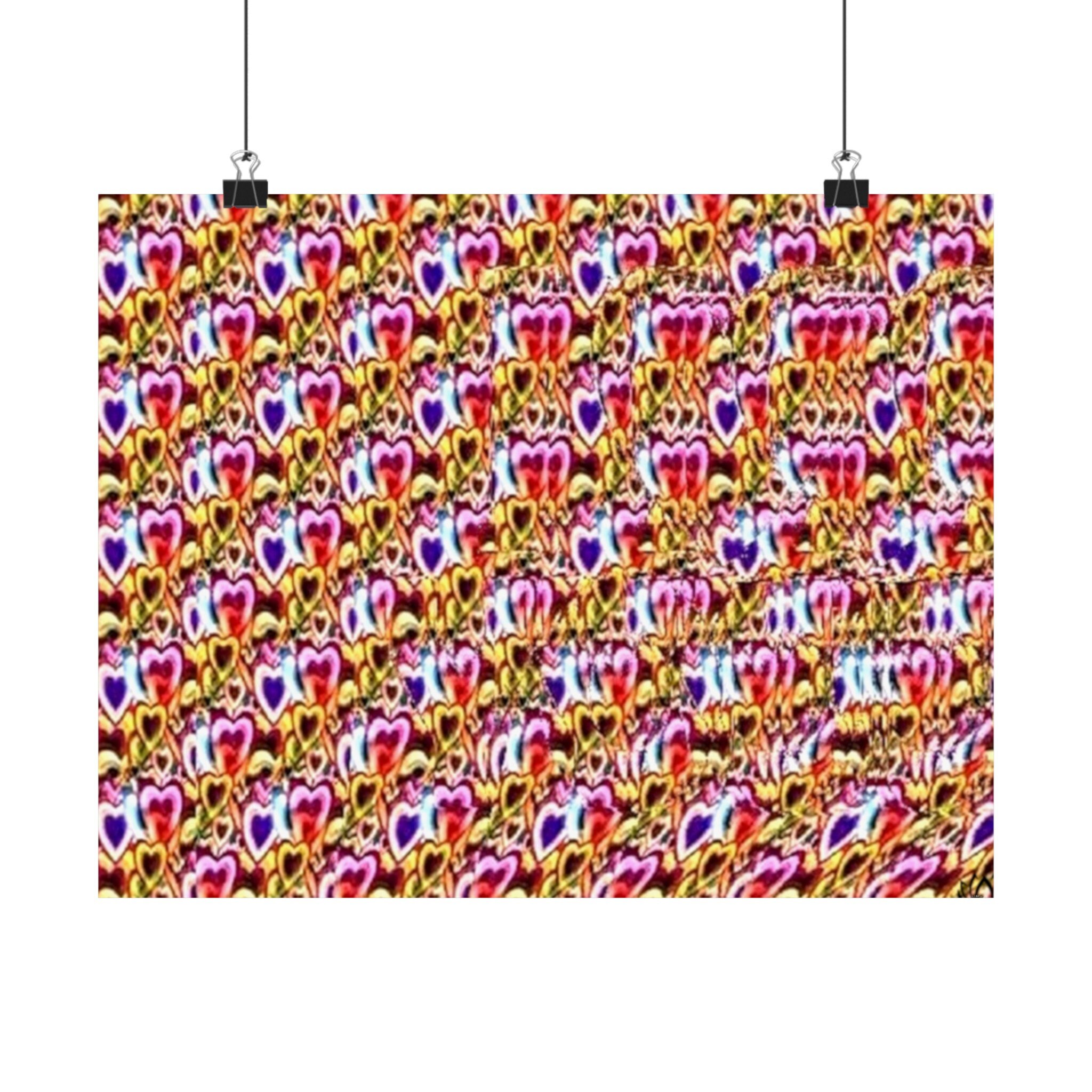 I HEART You STEREOGRAM POSTER, Unframed 11x9, 14x11, 18x14, 20x16 ...